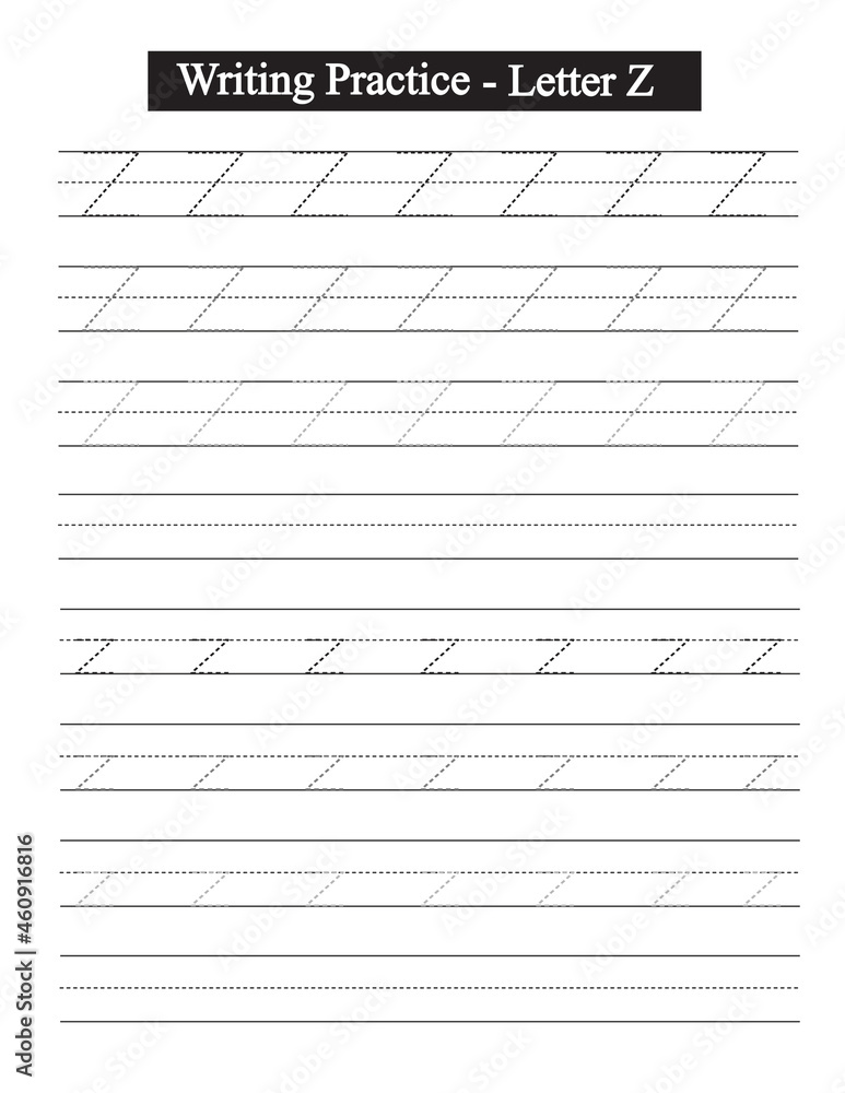 Alphabet tracing worksheet. A-Z writing pages. Handwriting exercise for ...