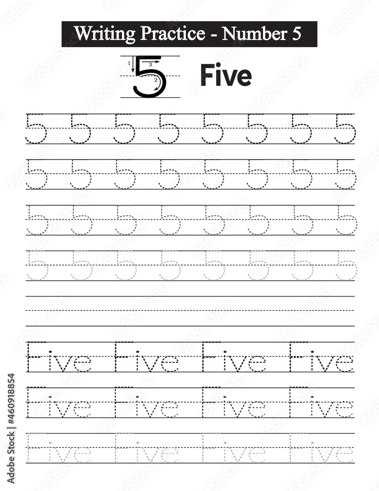 Numbers tracing worksheet. 0-100 writing pages. Handwriting exercise ...