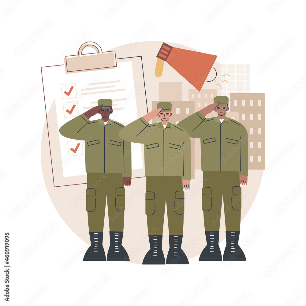 Stockvector Compulsory military service abstract concept vector ...