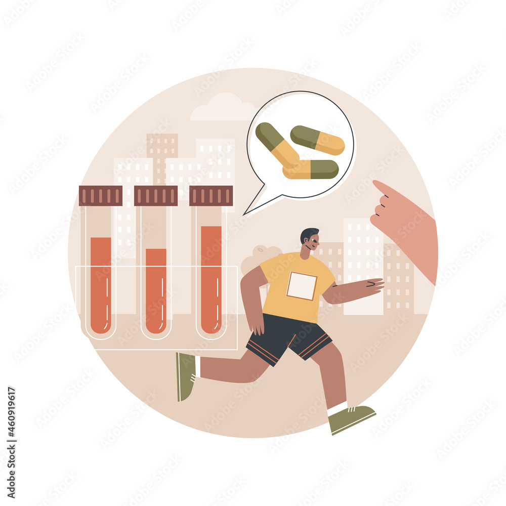 Vetor de Doping test abstract concept vector illustration. Performance ...