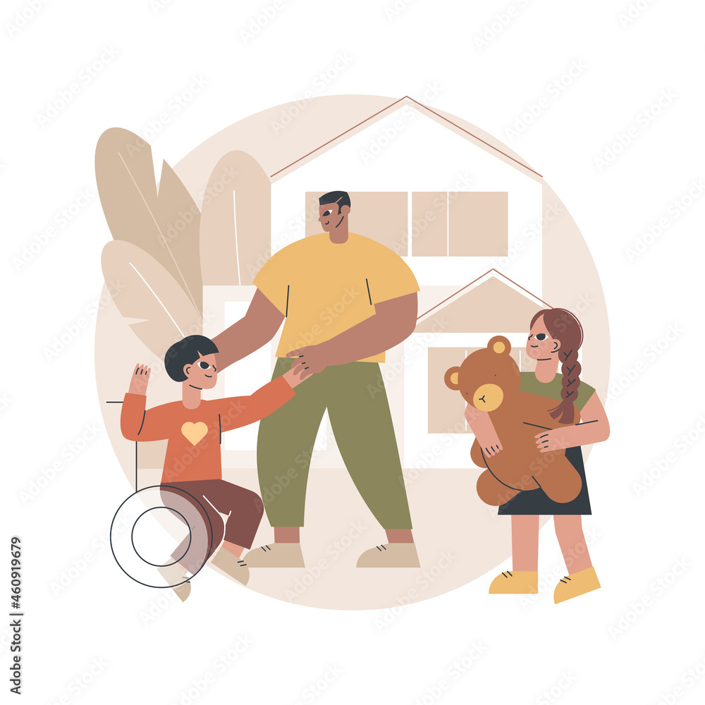 Social adaptation of disabled people abstract concept vector ...