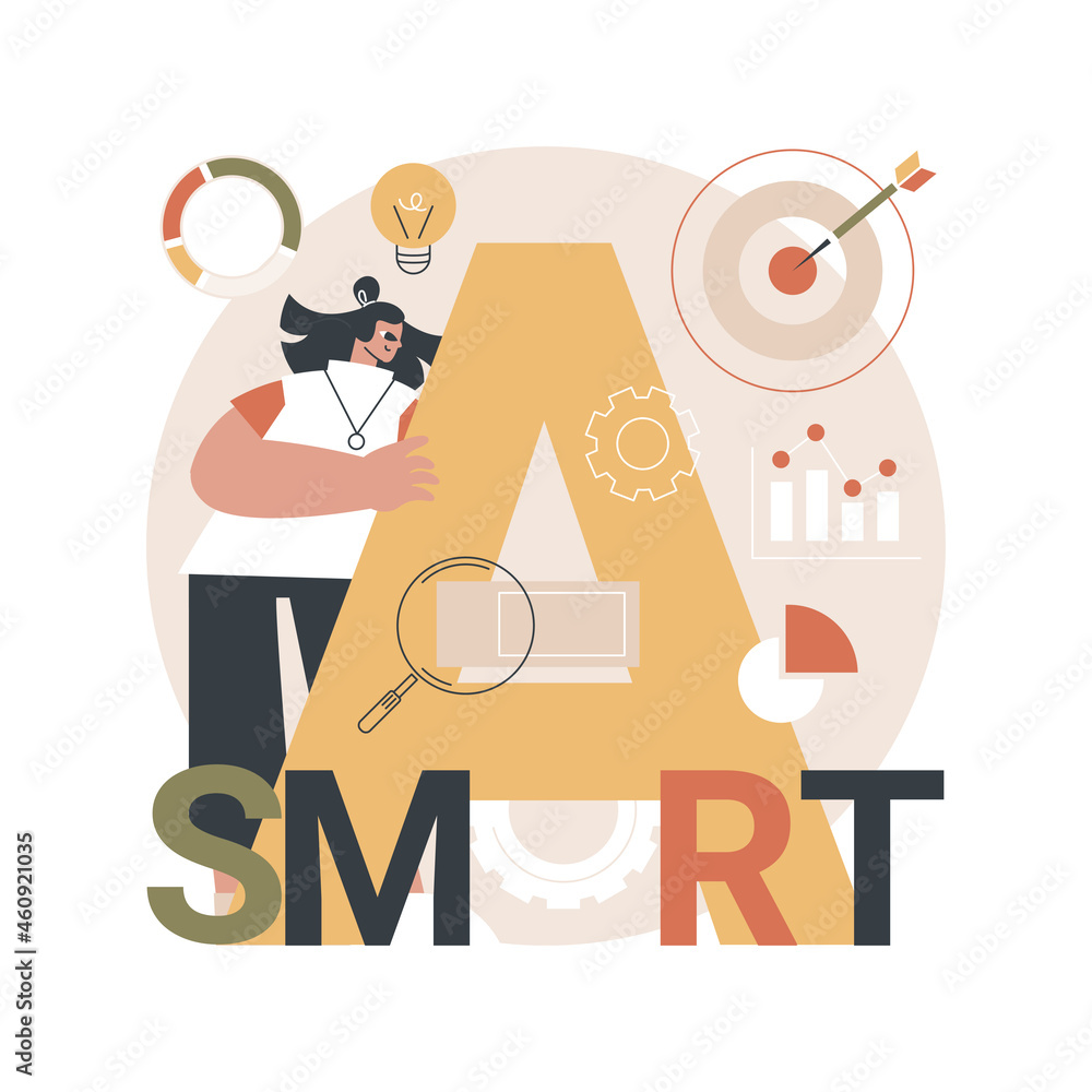 SMART Objectives abstract concept vector illustration. Business ...