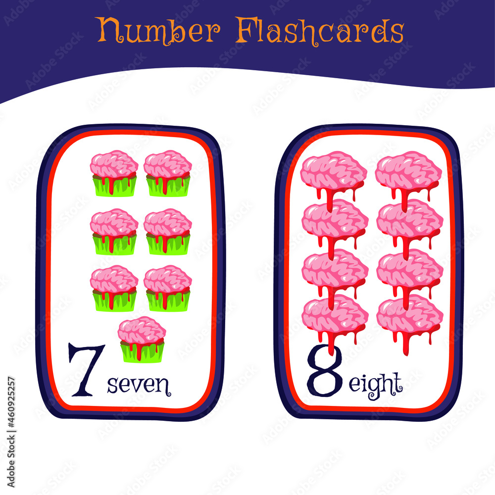 Cute number flashcards with Halloween set. Number Flashcards for ...