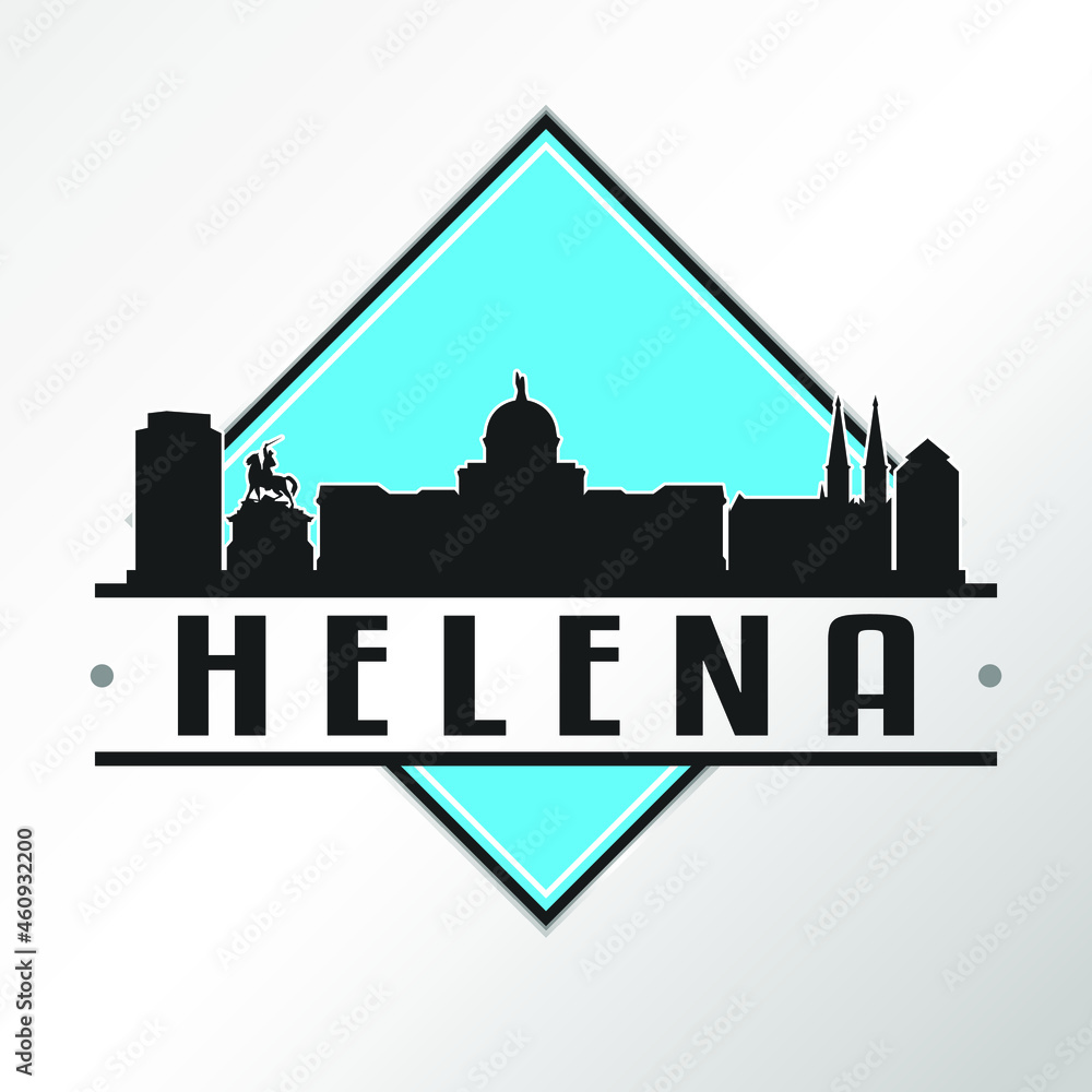 Helena, MT, USA Skyline Logo. Adventure Landscape Design Vector ...