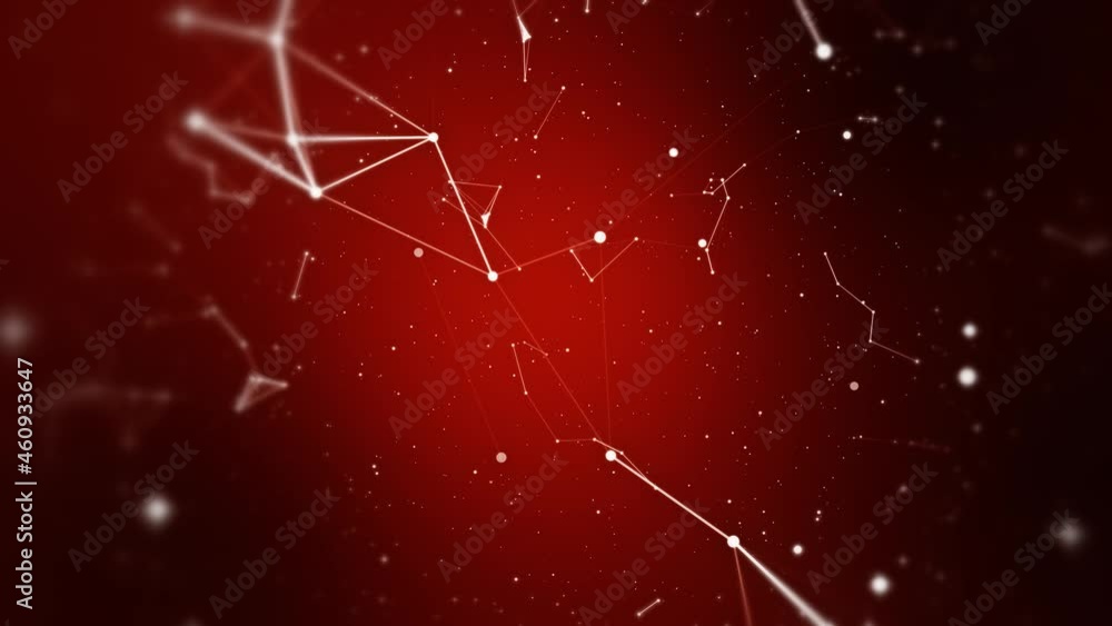 Red Gradient Background with Plexus modern design, lines and abstract geometric patterns with ...