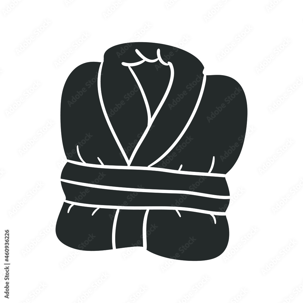 Bathrobe Icon Silhouette Illustration. Spa Clothes Vector Graphic ...