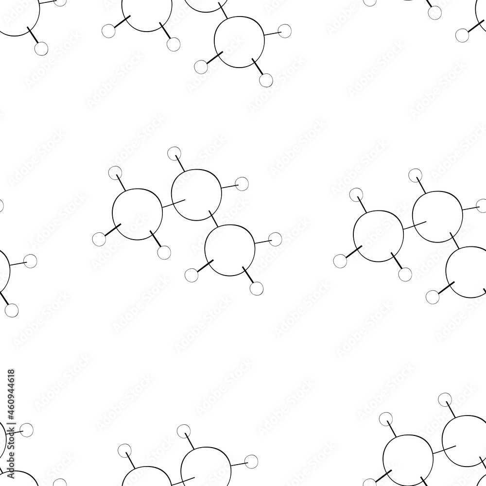 An outline vector seamless vector pattern of molecules isolated on ...