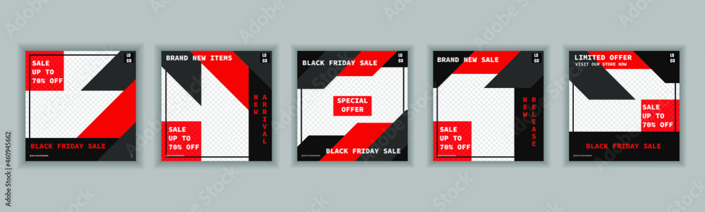 Set of editable social media background template design with dummy text ...