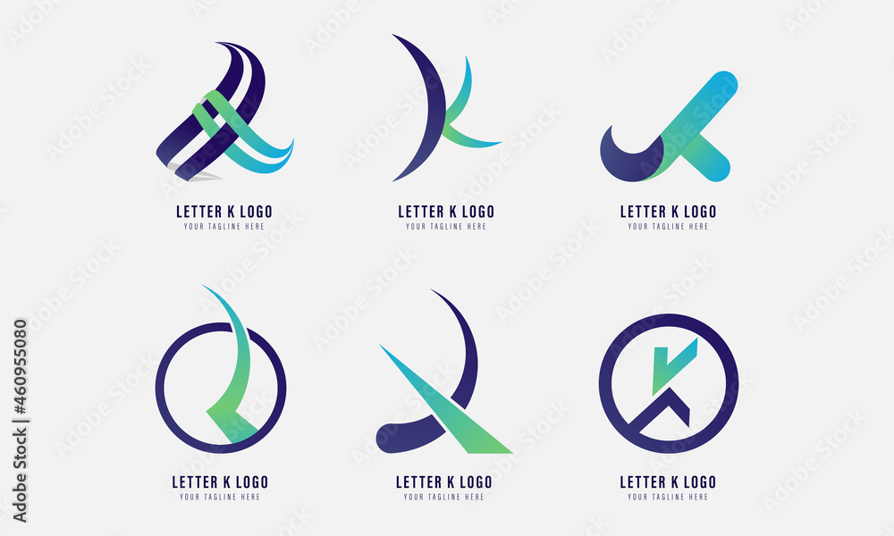 Unique Letter K Logo Design Collection Stock Vector | Adobe Stock