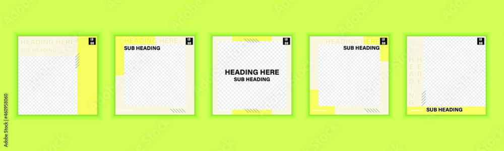 Set of editable social media background template design with dummy text ...