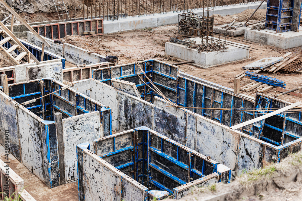 base plate. pit formation of grillage is completed. Forms formwork ...