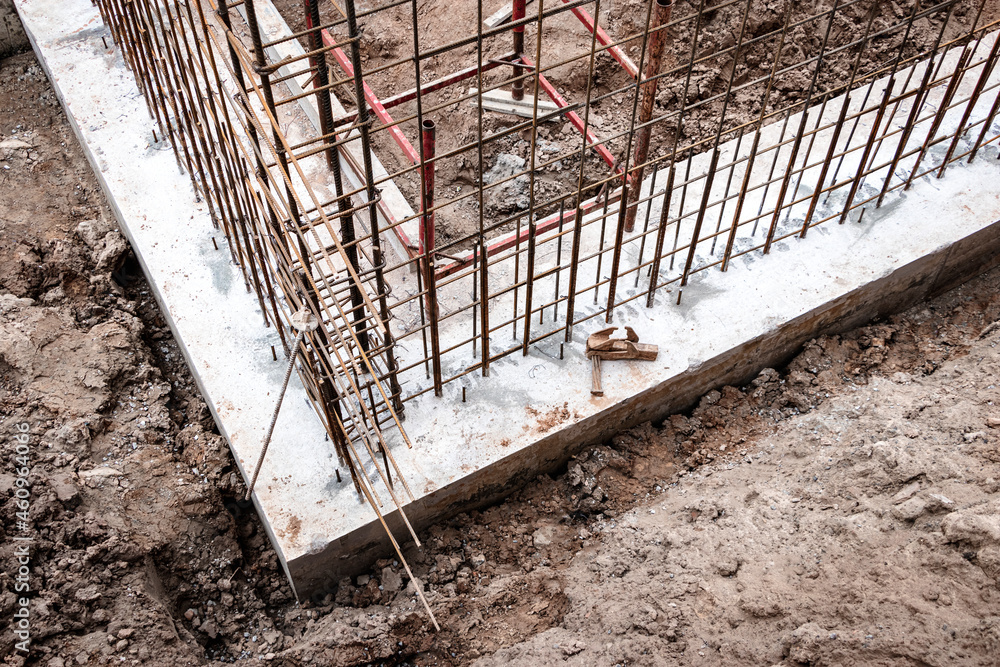 base plate. pit formation of grillage is completed. Forms formwork ...