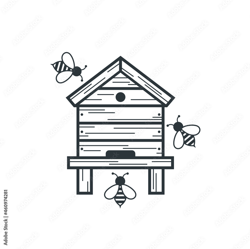 Bee House Clipart White
