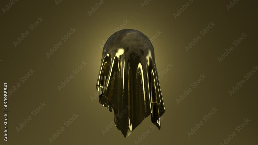 Gold cloth rising up and revealing what is underneath. Surprise reveal ...