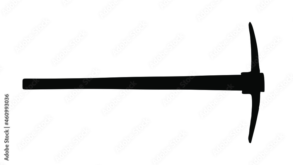 Pickax vector silhouette illustration, construction workers tool ...