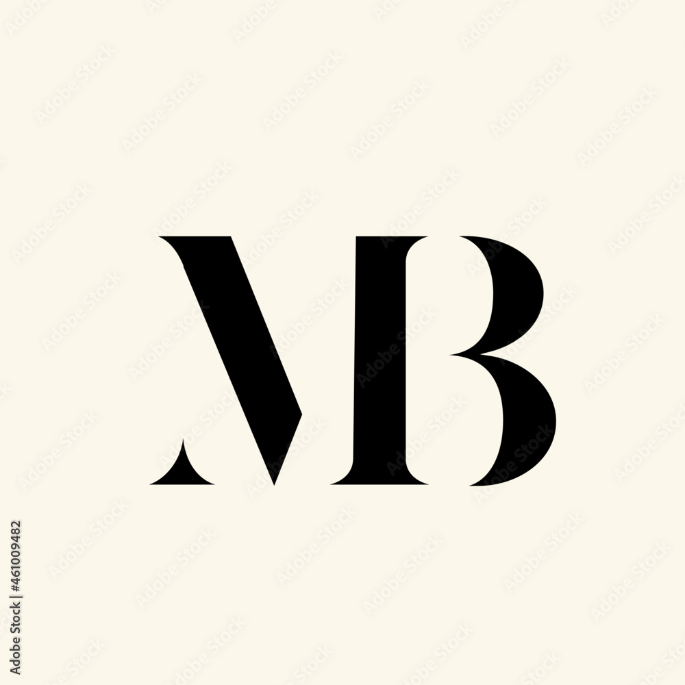 Vetor de MB monogram logo.Typographic signature icon.Letter m and ...