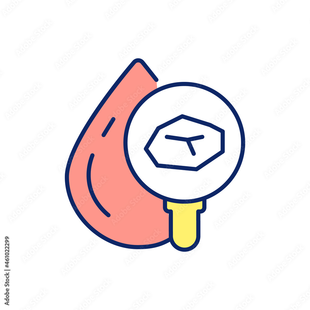 Laboratory blood testing RGB color icon. Diseases lab diagnostics ...