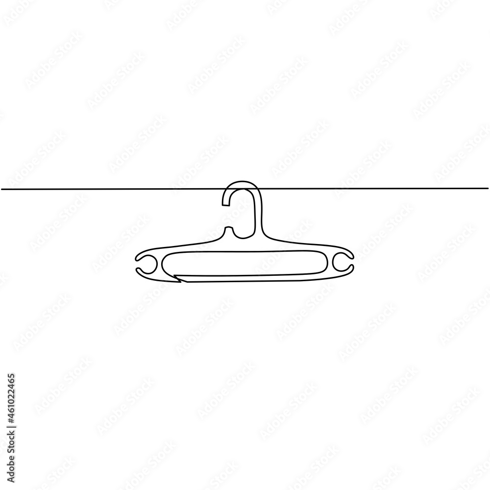 Continuous line drawing of hangers, object one line, single line art ...