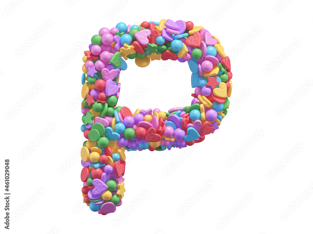 Colorful candy font. Letter P. Stock Illustration | Adobe Stock