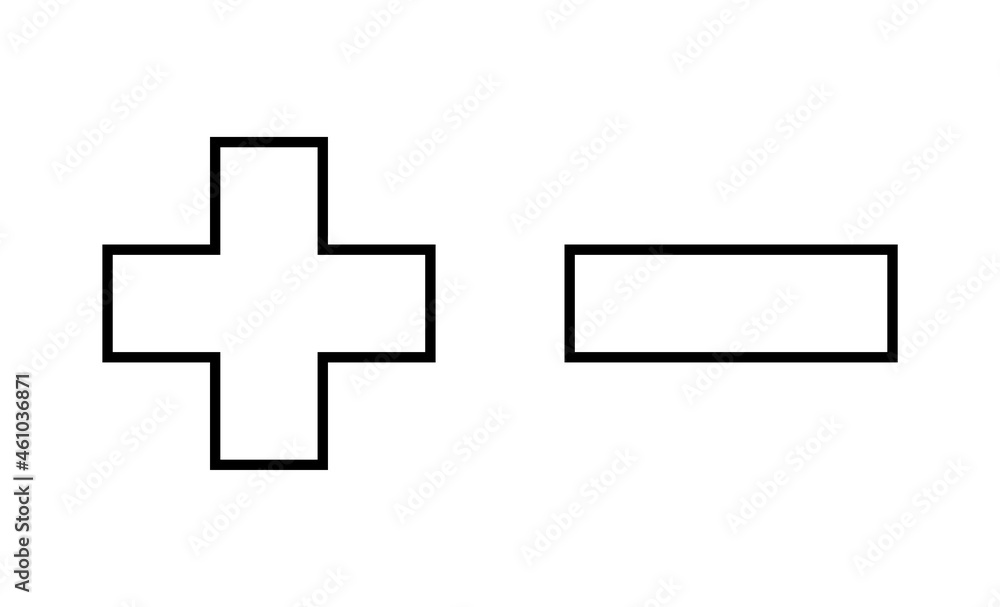 Plus and minus icons set. plus sign and symbol. add plus icon Stock ...