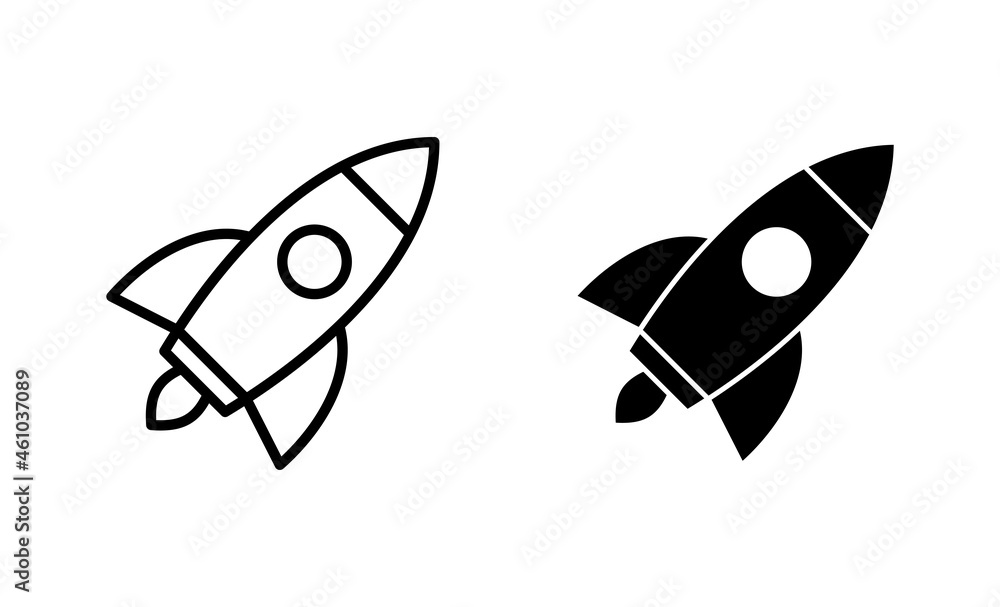 Rocket icons set. Startup sign and symbol. rocket launcher icon Stock ...