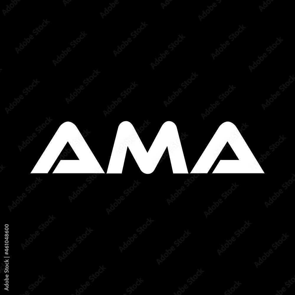 AMA letter logo design with black background in illustrator, vector ...