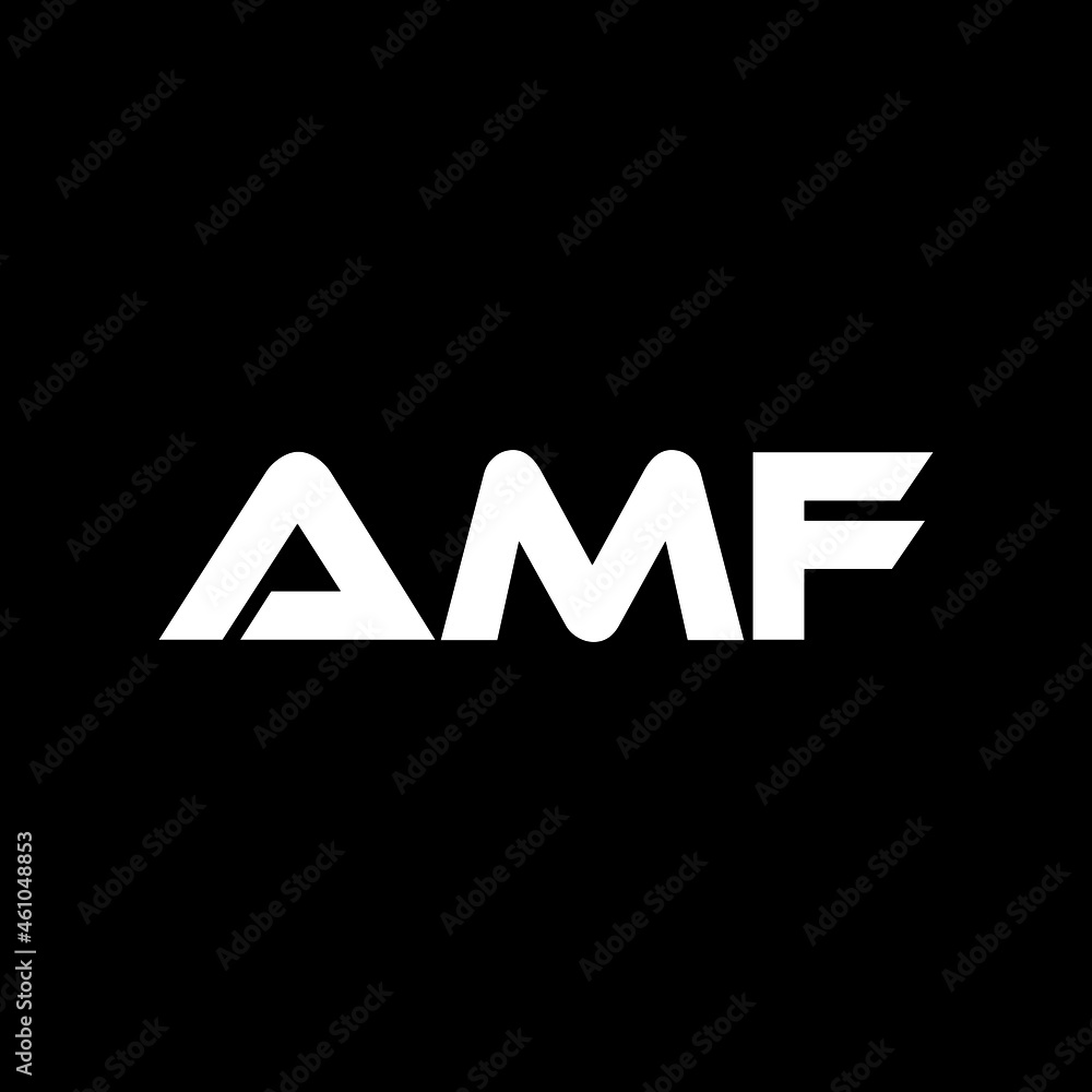 AMF letter logo design with black background in illustrator, vector ...