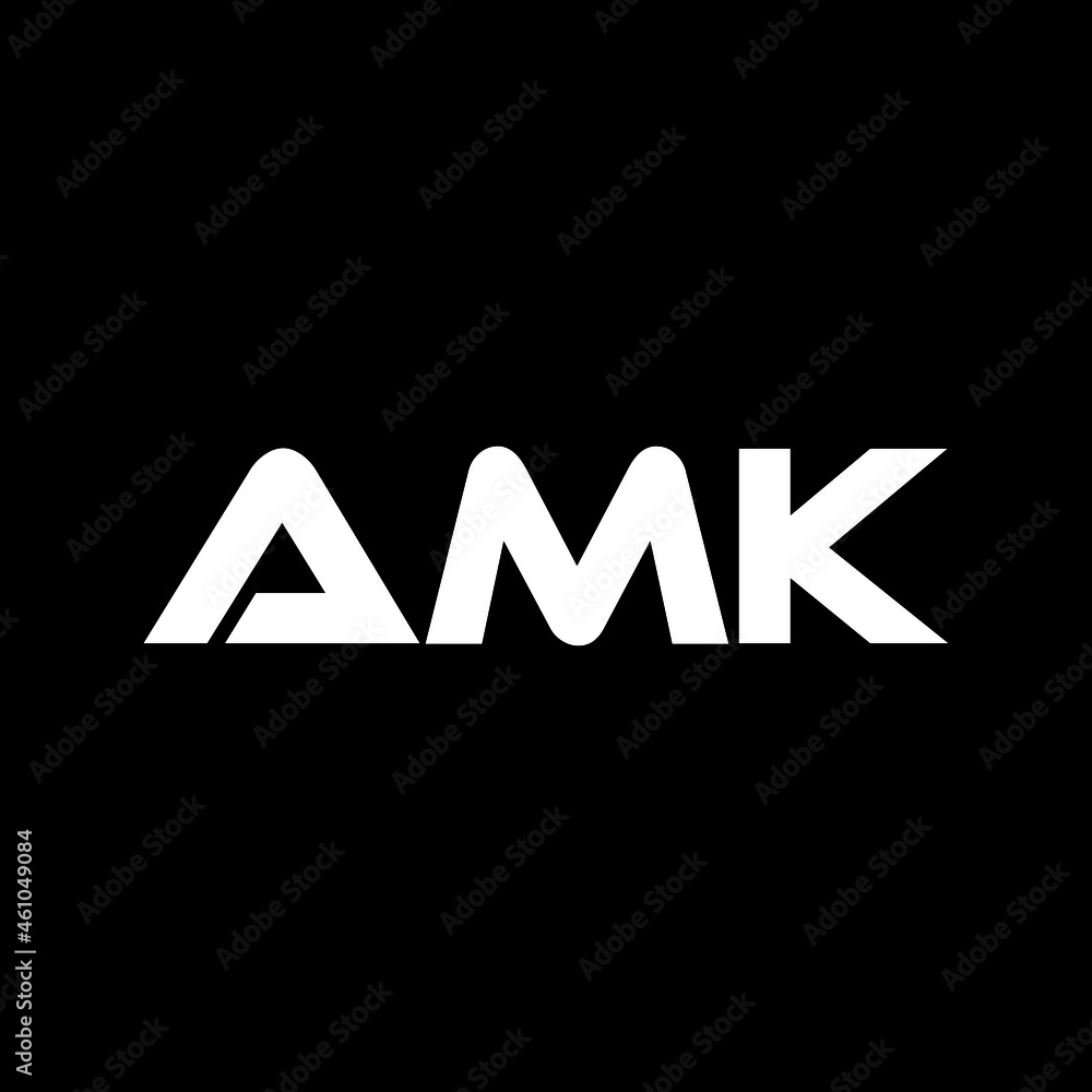 AMK letter logo design with black background in illustrator, vector ...