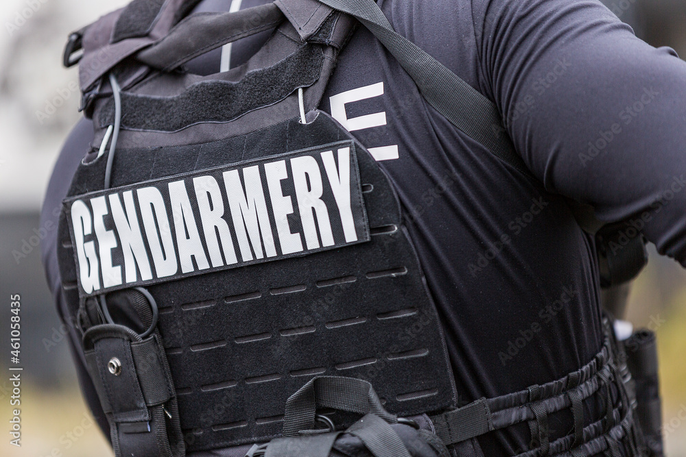 automatic weapon, pistol in the hands of a well-equipped and trained ...