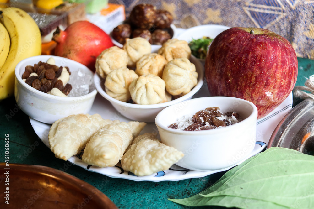 Sweet Offerning To Hindu God. Maharashtra Culture. Indian Traditional ...