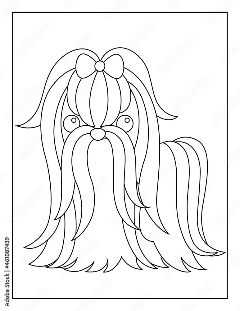 Coloring Book Pages for Kids. Coloring book for children. Dogs. Stock ...