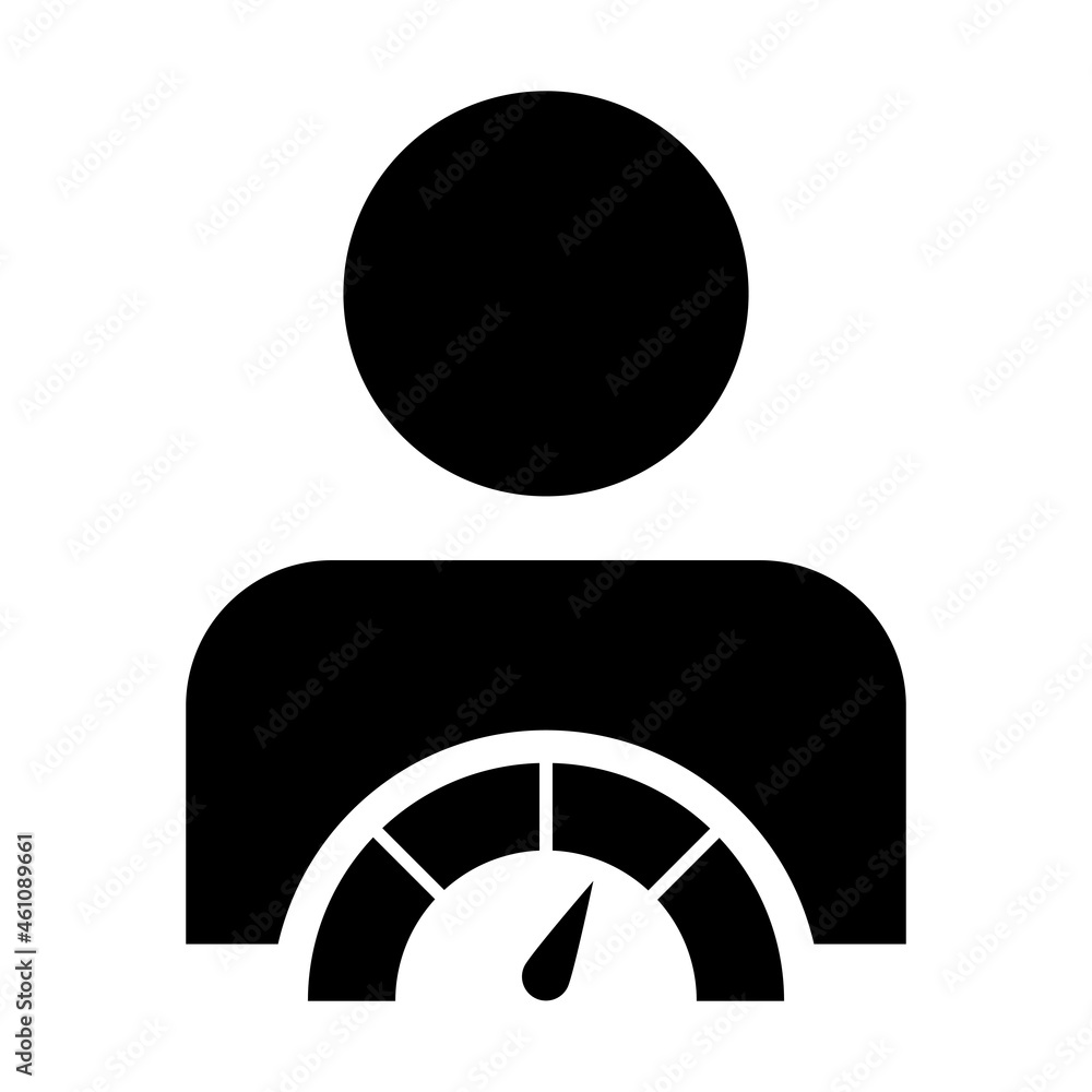 Social credit score icon scoring meter vector male user person profile ...