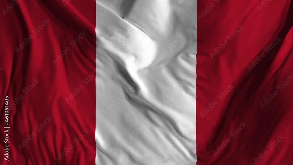 Flag of Peru. Seamless 4k full realistic flag waving against background ...