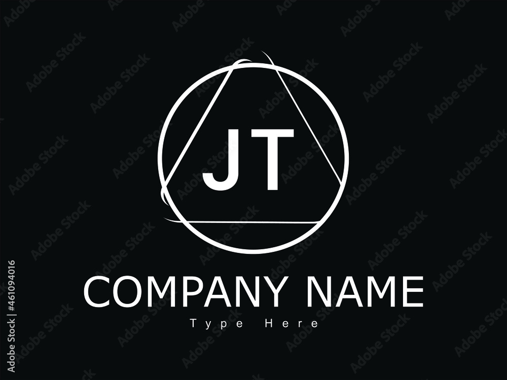JT jt letter design logo logotype icon concept with font and classic elegant style look vector ...