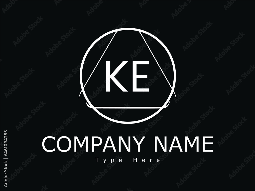 KE ke letter design logo logotype icon concept with font and classic ...
