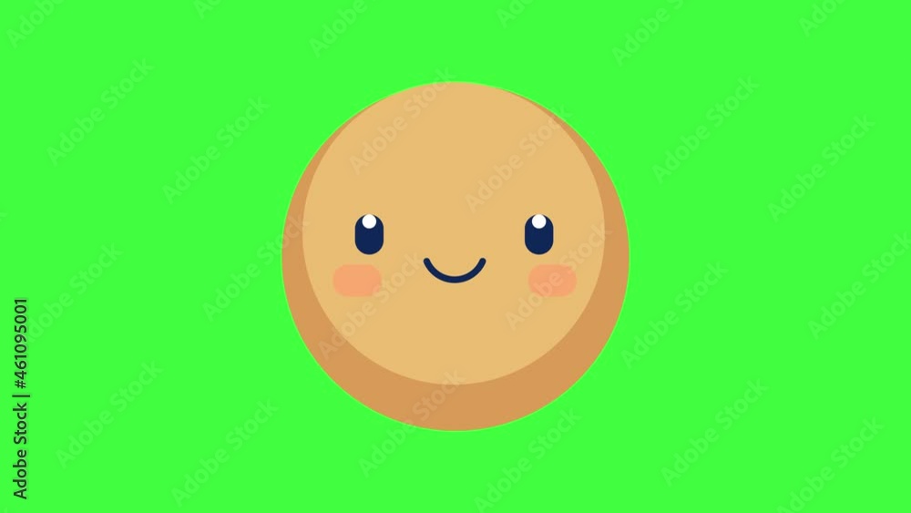 Animated Emoji Happy Face Infinite loop Green Screen background 4K ...