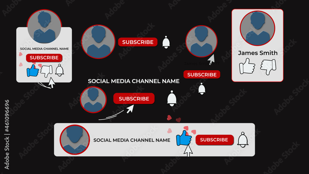 Social Media Subscribe Title Overlay 2 Stock Template | Adobe Stock