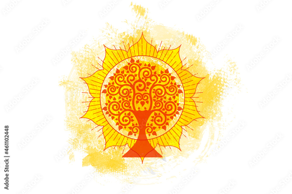 The Bodhi tree logo template, Tree of life concept, Sacred tree, Ficus ...