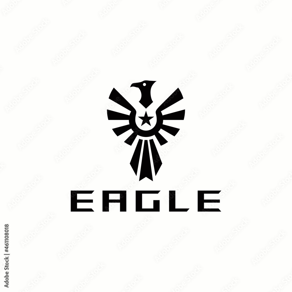 military eagle logo design in circle shape design template, emblem logo ...