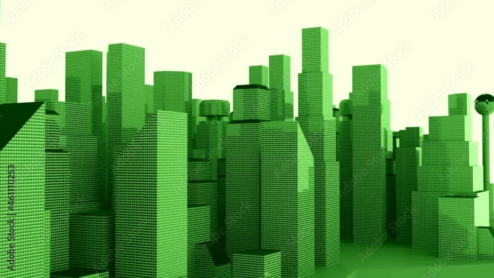 3D layout of modern city. Design. Virtual 3D layout of city with multi ...
