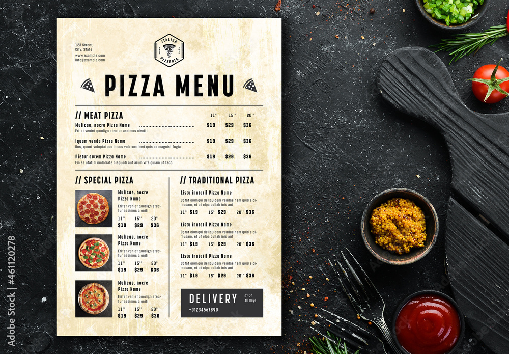 Pizza Menu Layout Stock Template | Adobe Stock