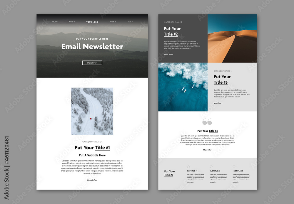 Email Newsletter Layout Stock Template | Adobe Stock