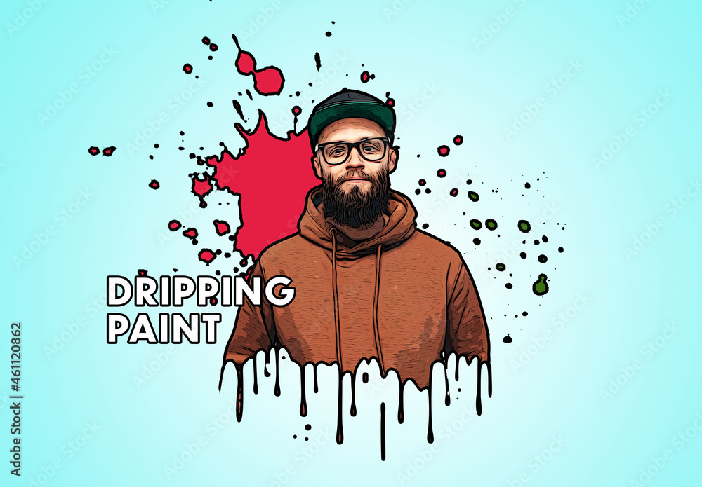 Comic Paint Drip Effect Stock Template | Adobe Stock