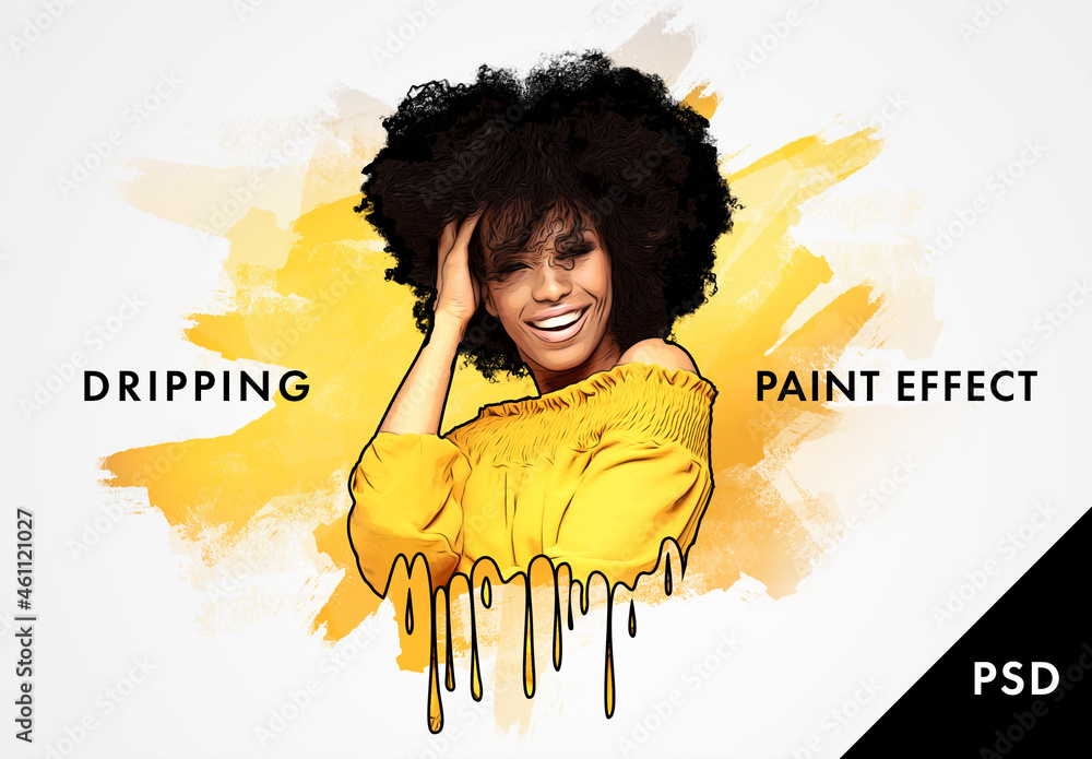 Dripping Portrait Psd Effects Stock Template | Adobe Stock