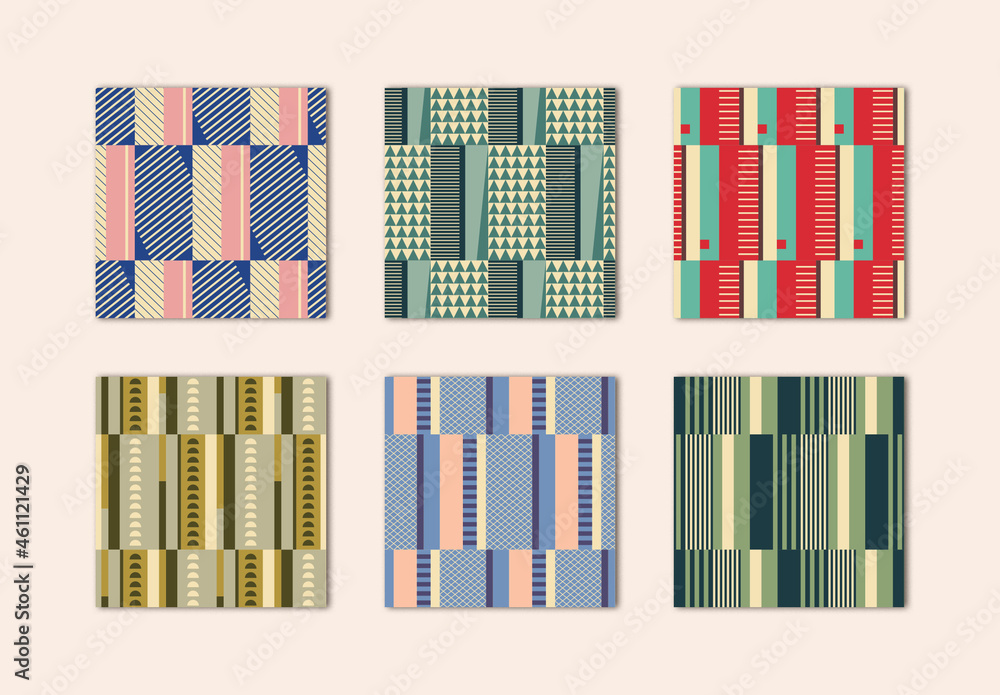 Retro Stripes Patterns Set Stock Template | Adobe Stock