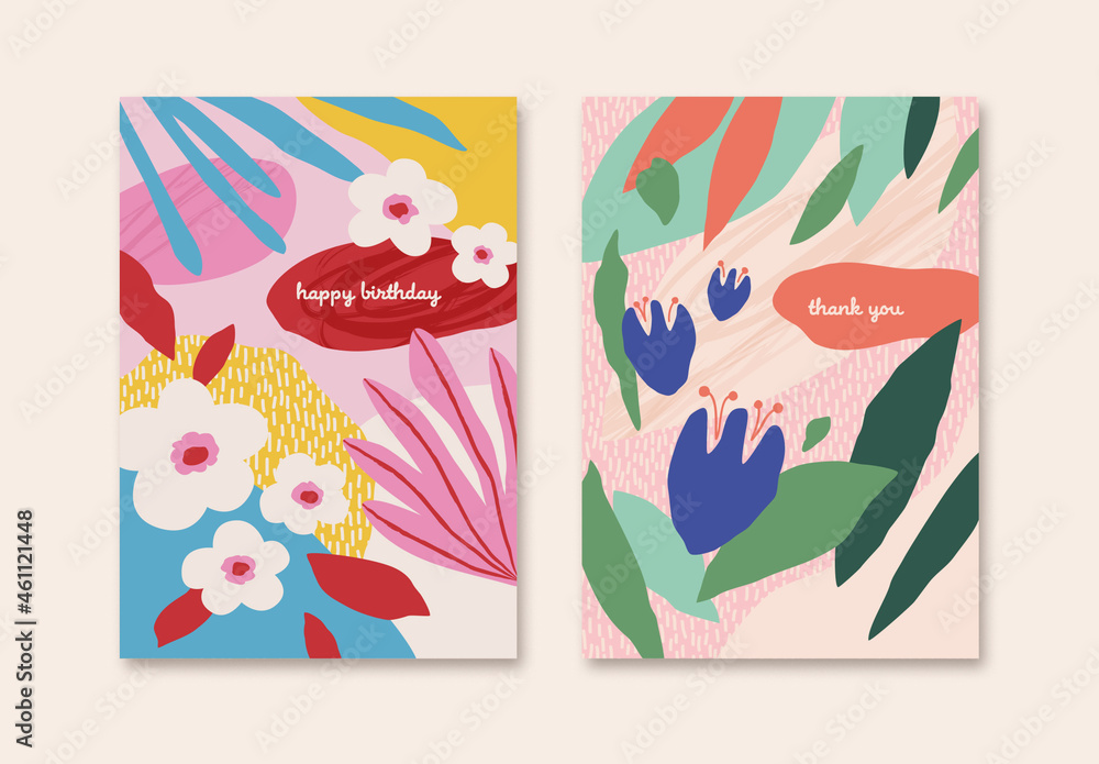 Colorful Greeting Cards Stock Template | Adobe Stock