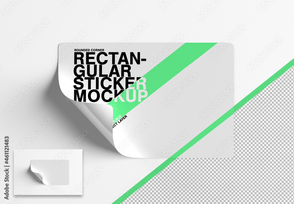 Mock Up of a Sticker Stock Template | Adobe Stock