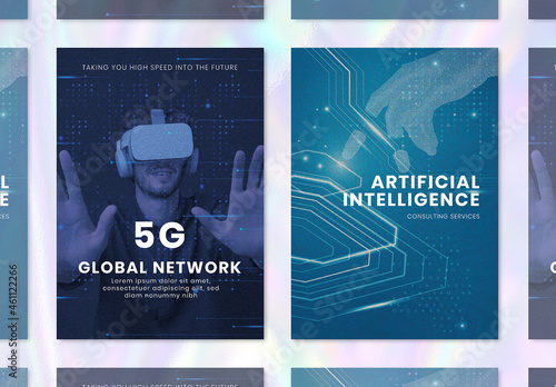 Printable Technology Business Poster Layout Stock Template | Adobe Stock