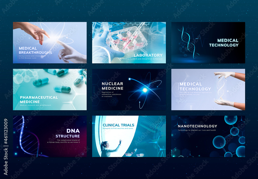 Medical Science Technology Layout Set Stock Template | Adobe Stock
