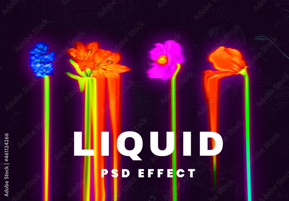 Liquid Photo Effect in Holographic and Psychedelic Colors Stock ...